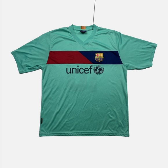 Shirts & Tops | Lionel Messi 1 Fcb Barcelona Sz Yxl Teal Unicef Soccer ...